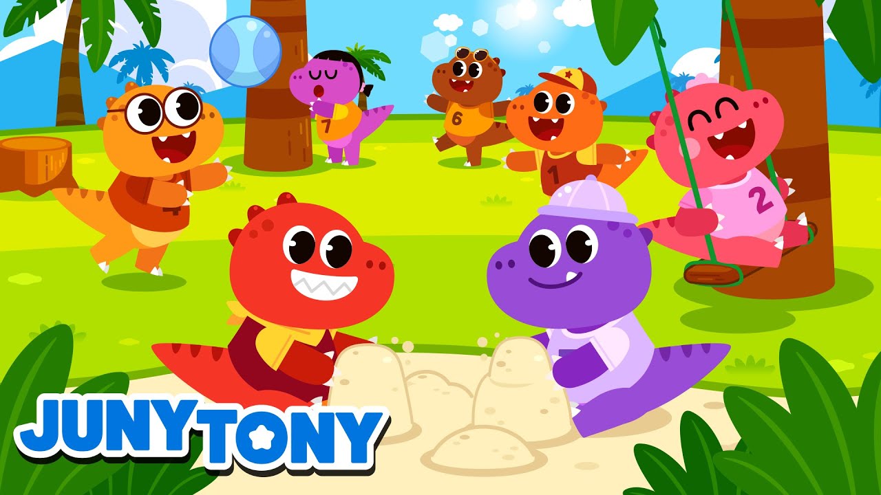 🦖 Seven Tyrannosaurus 🦖 Play & Count! | Fun Kids Song | Learn Numbers ...