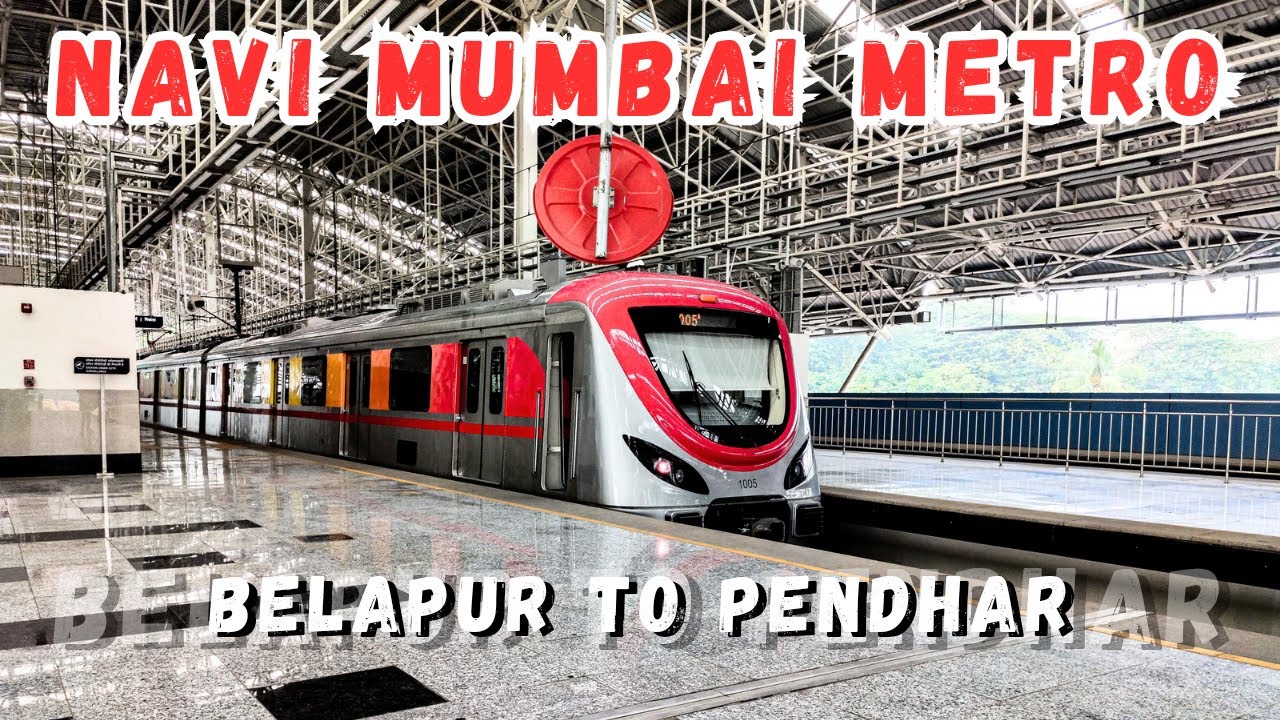 NAVI MUMBAI METRO | NMM LINE 1 | BELAPUR TO PENDHAR | METRO TRAIN ...