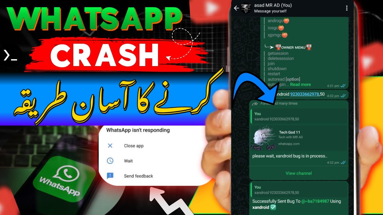 How To Whatsap Number Crash Virus 🦠| Tech God Bug Bot | Whatsapp Crash ...