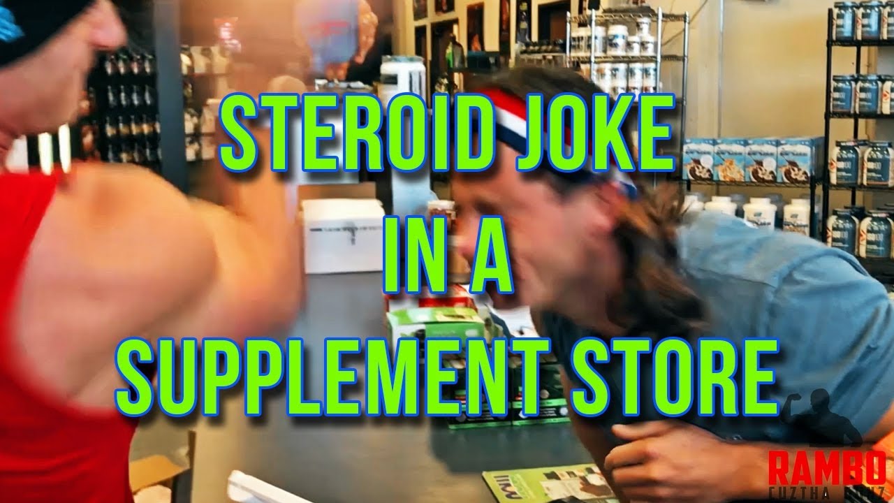 Steroid joke at a supplement store - YouTube