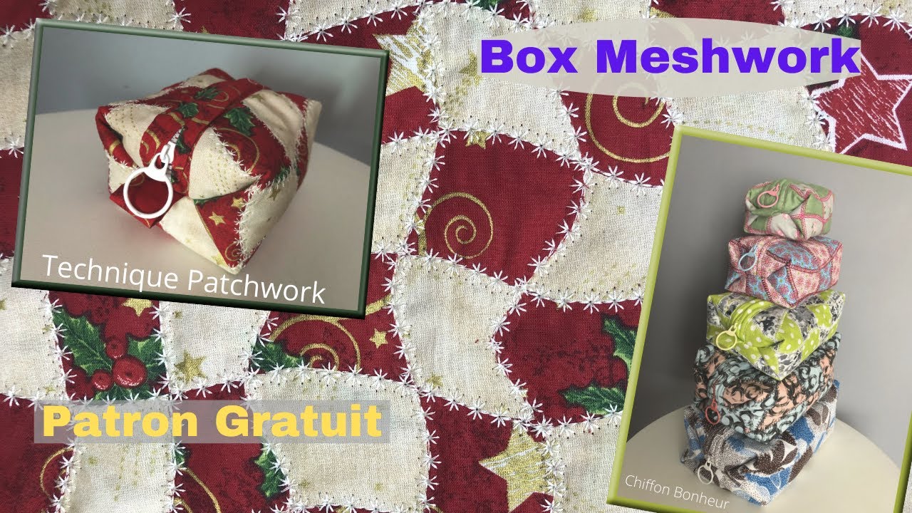 cours de couture box meshwork aléatoire brodé, trousse facile avec zip ...