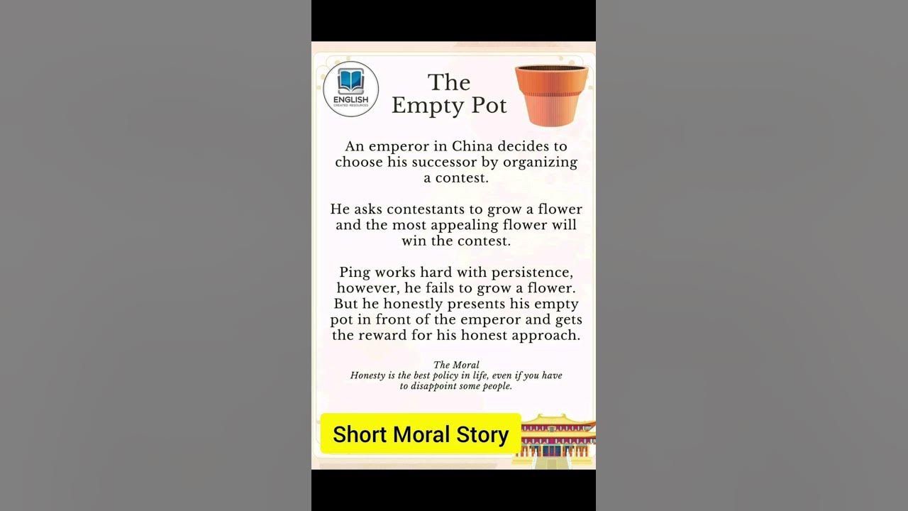 The Empty Pot | English Moral Stories | Learn English | English Stories ...