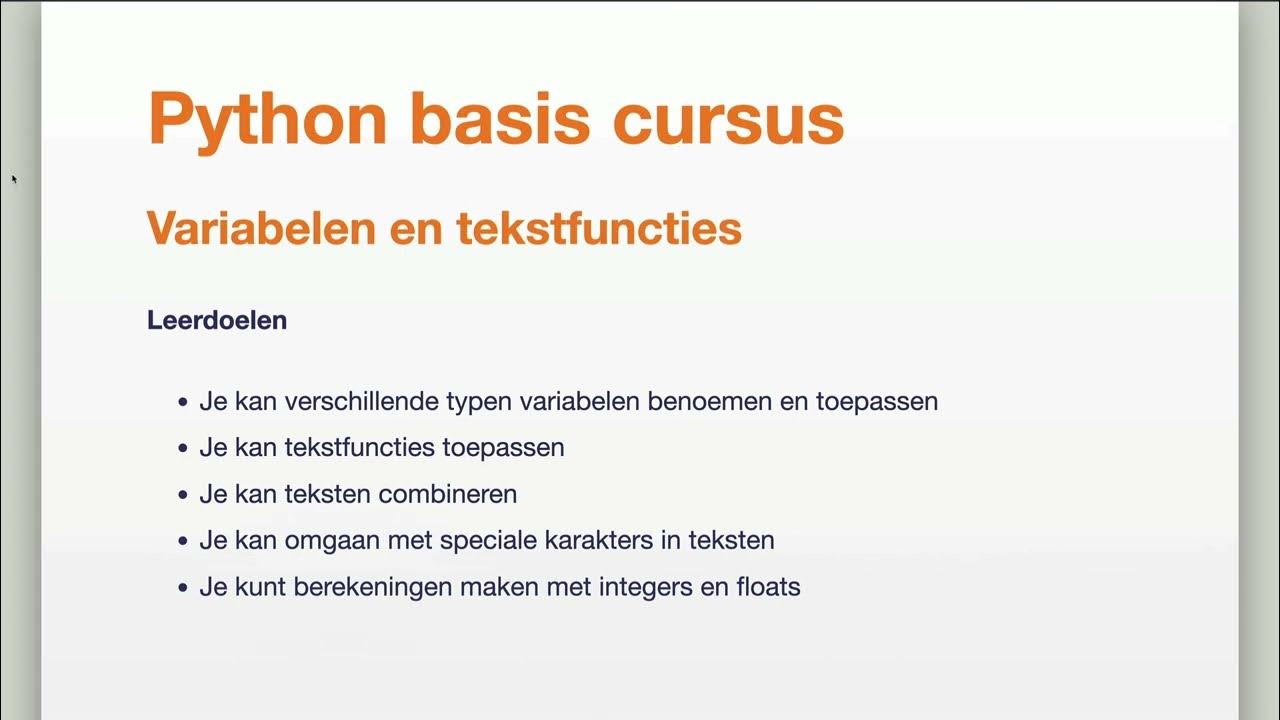 Python strings, integers, floats en tekstfuncties - YouTube