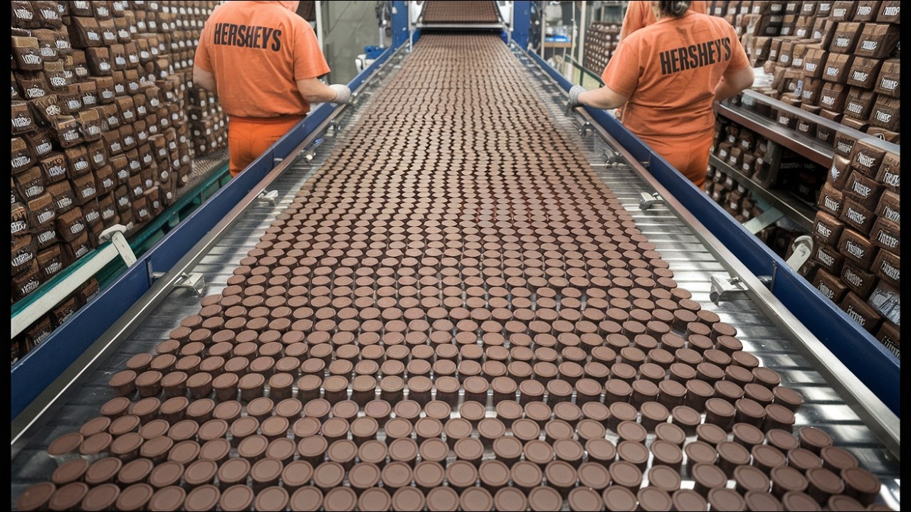 How Millions of Hershey Chocolate Bars Are Made in a Factory | Hershey ...
