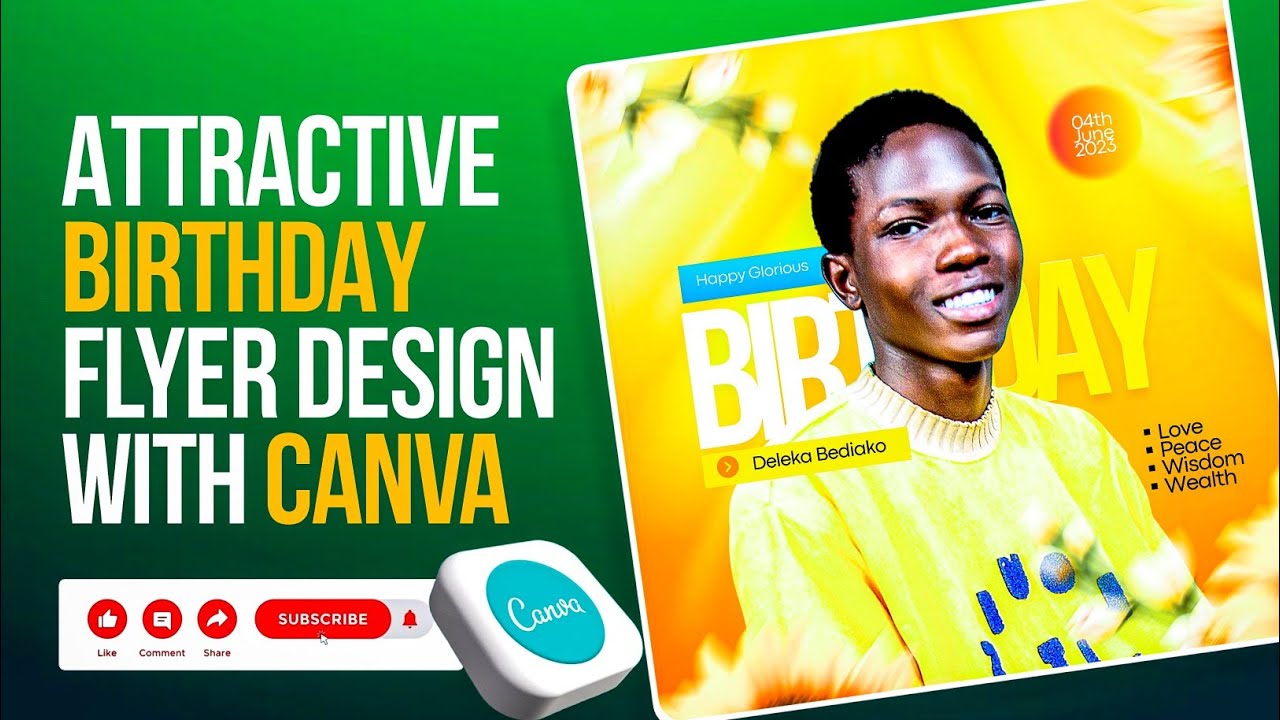 Unique Birthday Flyer Design [ With Canva] - YouTube