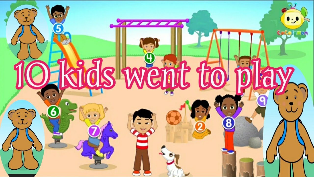Ten kids went to play ||Teddy bear teddy bear ||kids fun counting 1 to ...