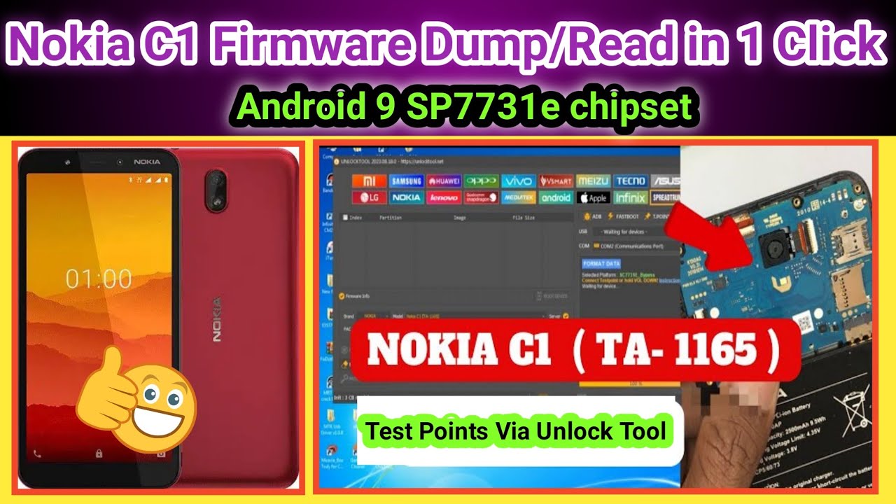 How to Read/Dump Nokia C1 firmware by unlock tool android 8 Unisoc ...