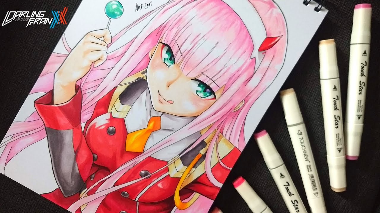 Dibujando a zero two | Darling in the franxx - YouTube