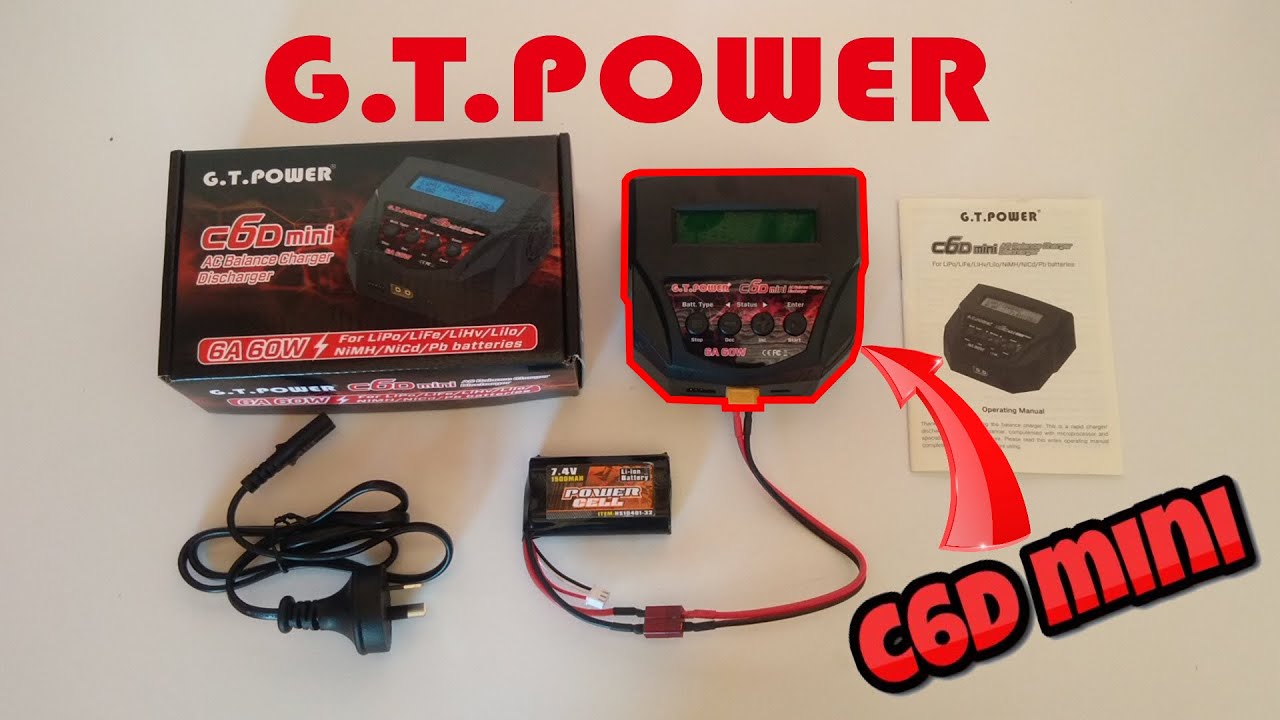 GT POWER C6D Mini AC Battery Charger Review | Lipo/Lion/Life/PB/Nicad ...