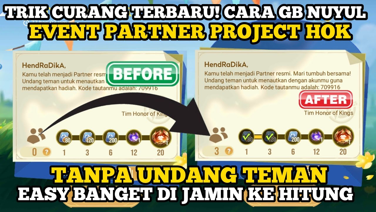 TRIK CURANG TERBARU! CARA GB NUYUL EVENT PARTNER PROJECT HOK TANPA ...