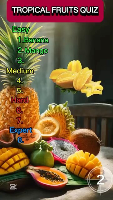 Tropical Fruit Quiz! Can you name these tropical and exotic fruits? # ...