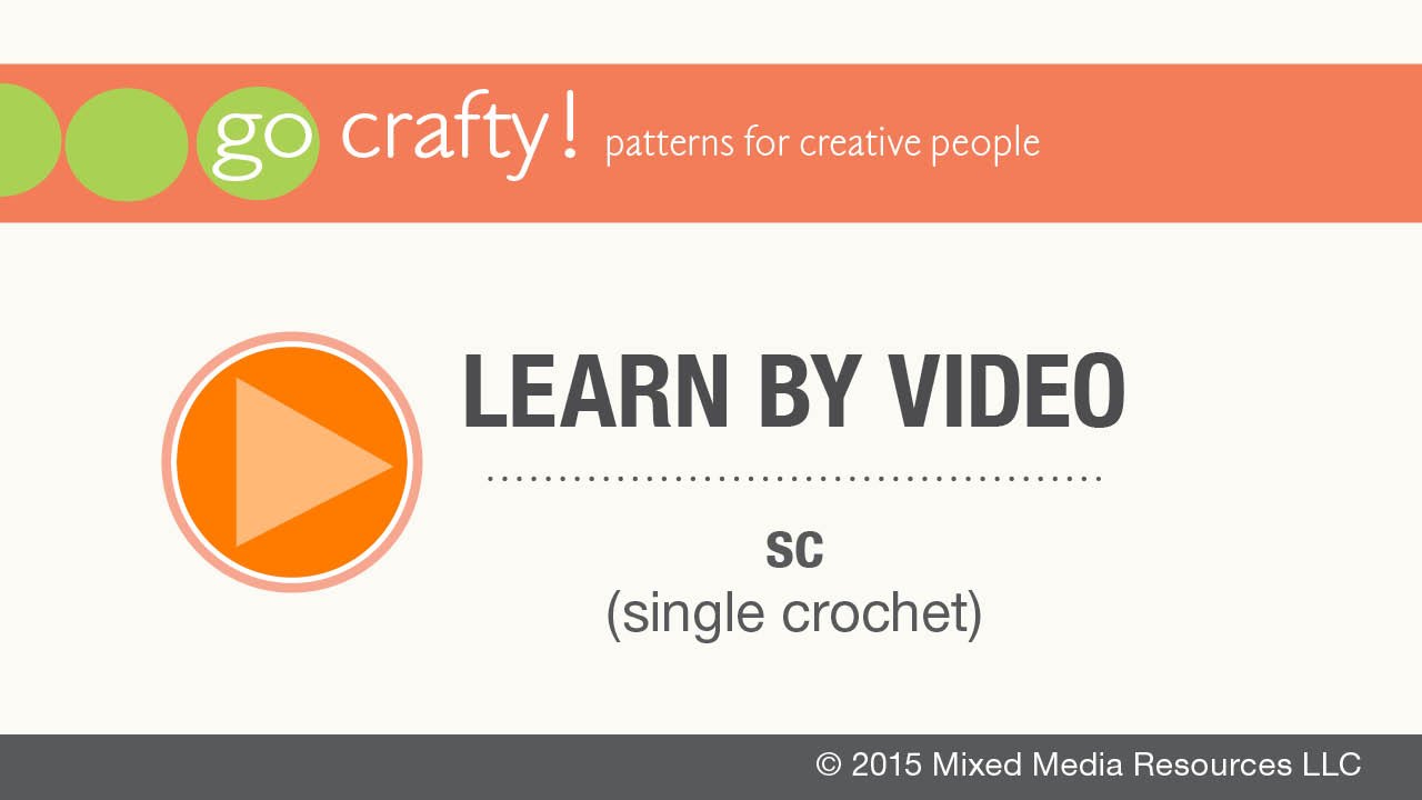 How to sc (single crochet): Go-Crafty - YouTube