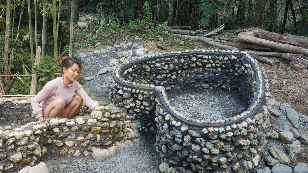 TIMELAPSE: START to FINISH Building Stone Fish Tanks - LIVING OFF GRID ...