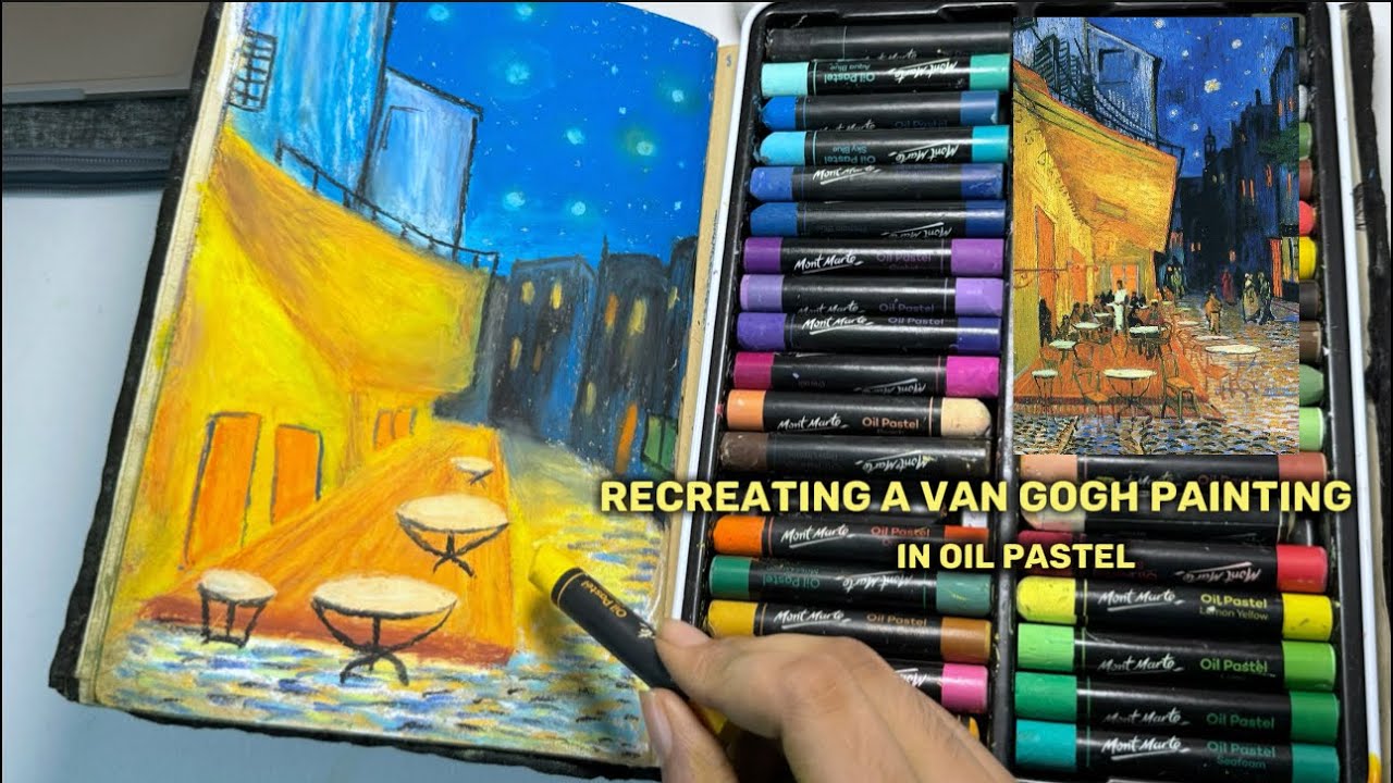 Recreating a famous Van Gogh painting in oil pastel| ☁️💫Oil pastel ...