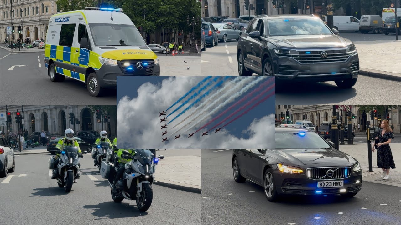 Trooping of the colours ( Emergency vehicles) - YouTube
