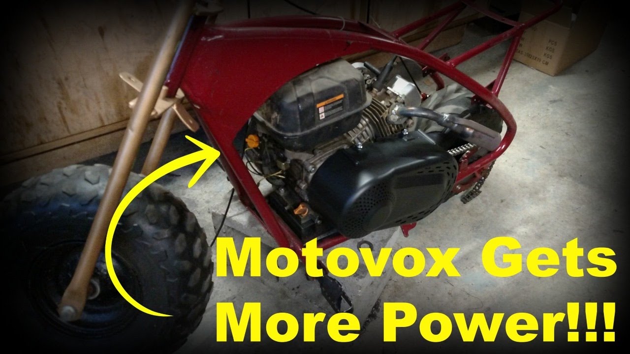 Finishing up the gx200 Honda clone motor swap on the motovox minibike ...