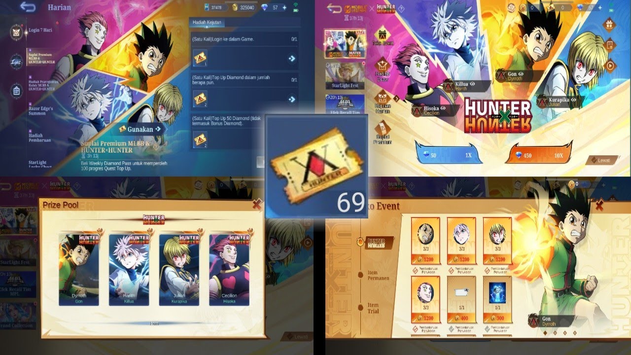 TOTAL 69 TOKEN, EVENT HUNTER X HUNTER ORIGINAL SERVER ! SIAPIN TABUNGAN ...