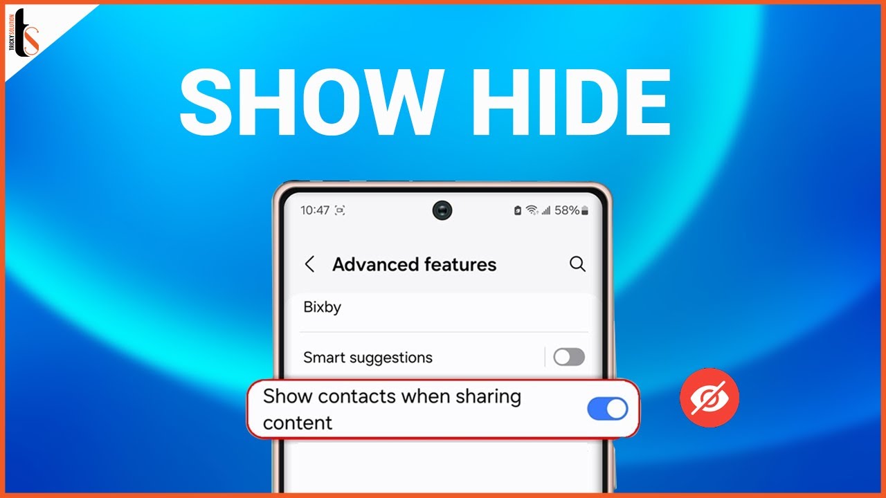 How to Show or Hide Contacts When Sharing Content on Samsung।। Turn Off ...