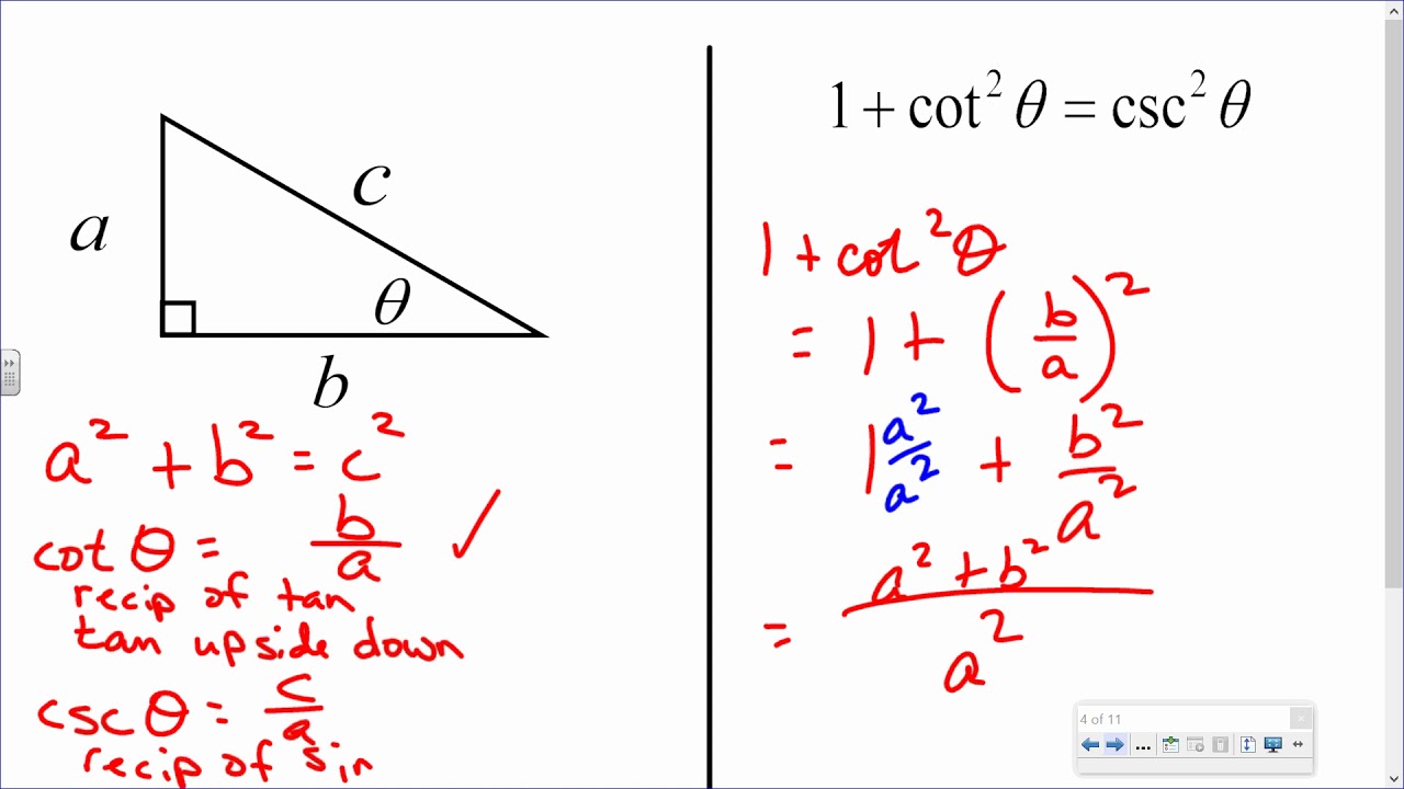 Saxon Advanced Math Lesson 80 Pythagorean Trig Identities - YouTube