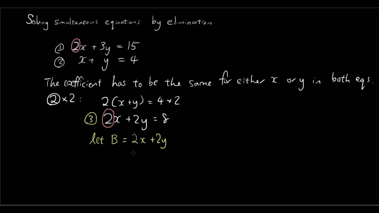 Anyone can do Algebra lesson 13 - Solving simultaneous equations by elimination - YouTube
