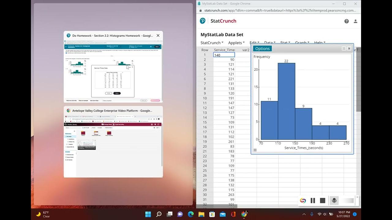 Creating a Histogram Using Statcrunch - YouTube
