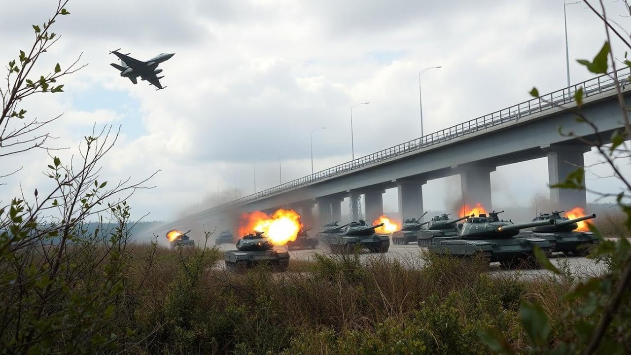 3 Minutes ago! US M1 Abrams tanks successfully cross the Crimean bridge ...