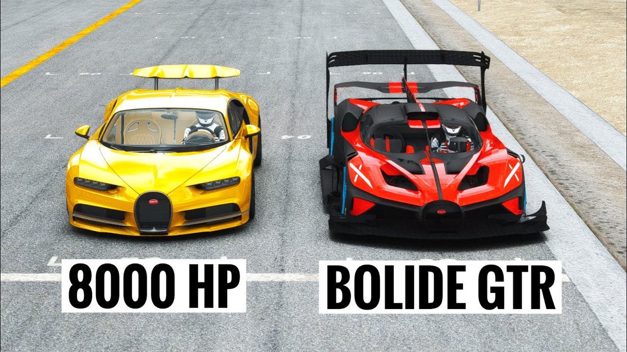 Bugatti Chiron 8000 HP vs Bugatti Bolide GTR at Special Stage Route X ...
