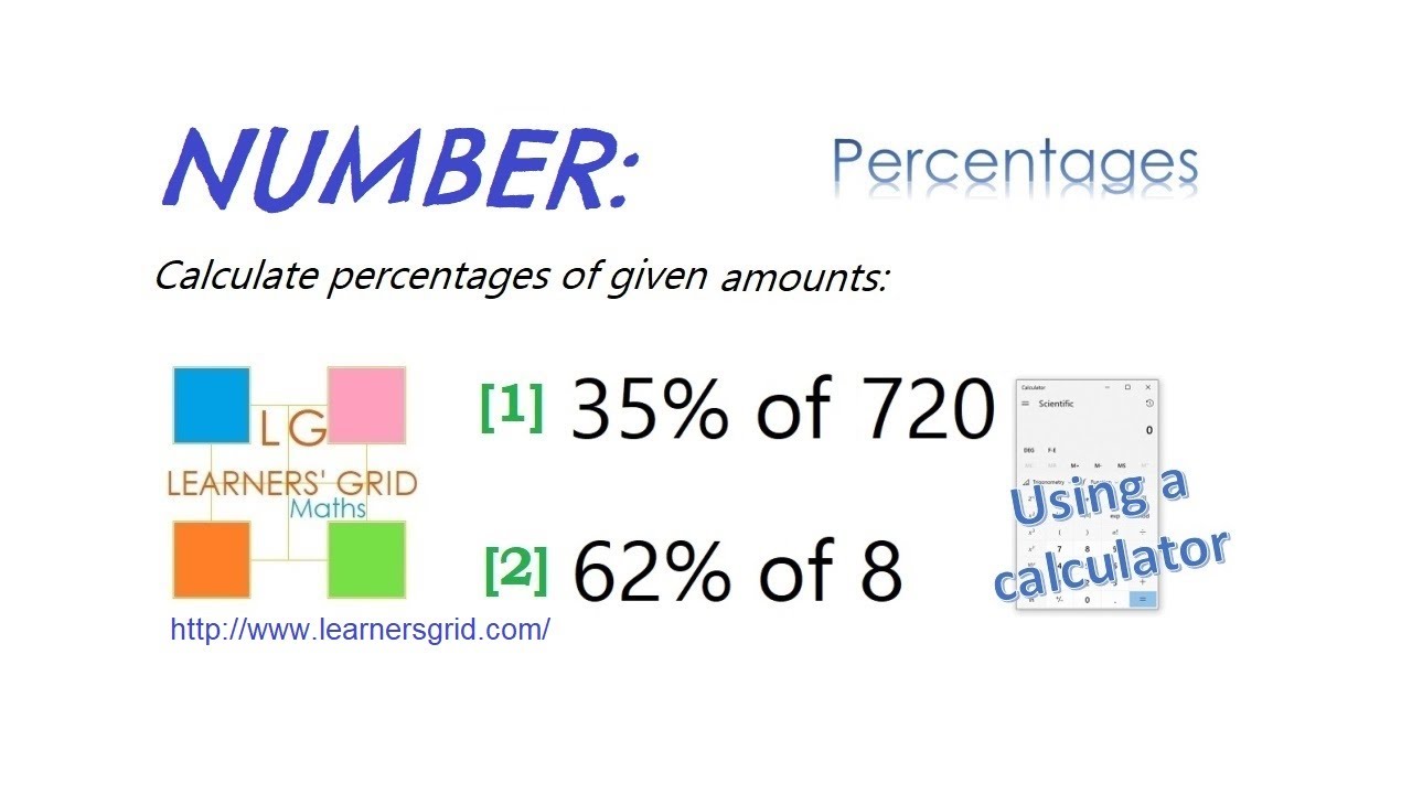 Percentages of amounts Tutorial 2 (whole numbers only; using a ...