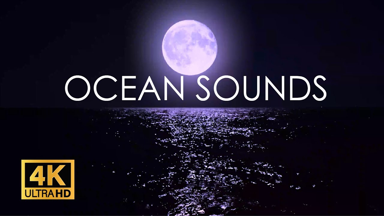 1 Hour long Moon night Ocean Sounds, Meditation | Sleeping With The ...