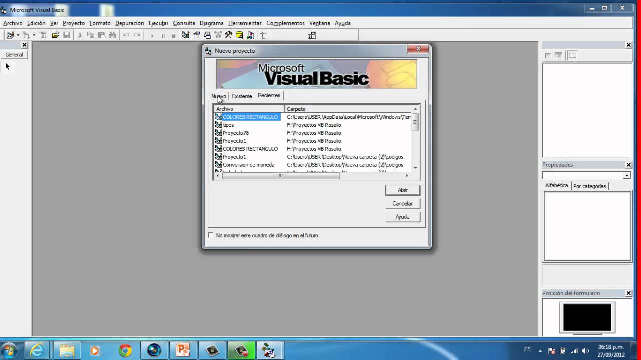 Entorno de visual basic 6 0 - YouTube