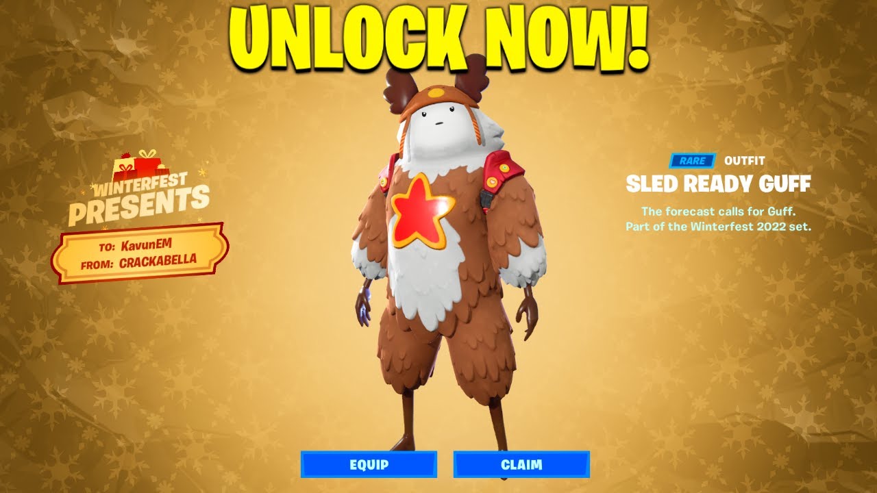 How To GET SLED READY GUFF SKIN NOW in Fortnite! (Winterfest 2022 ...