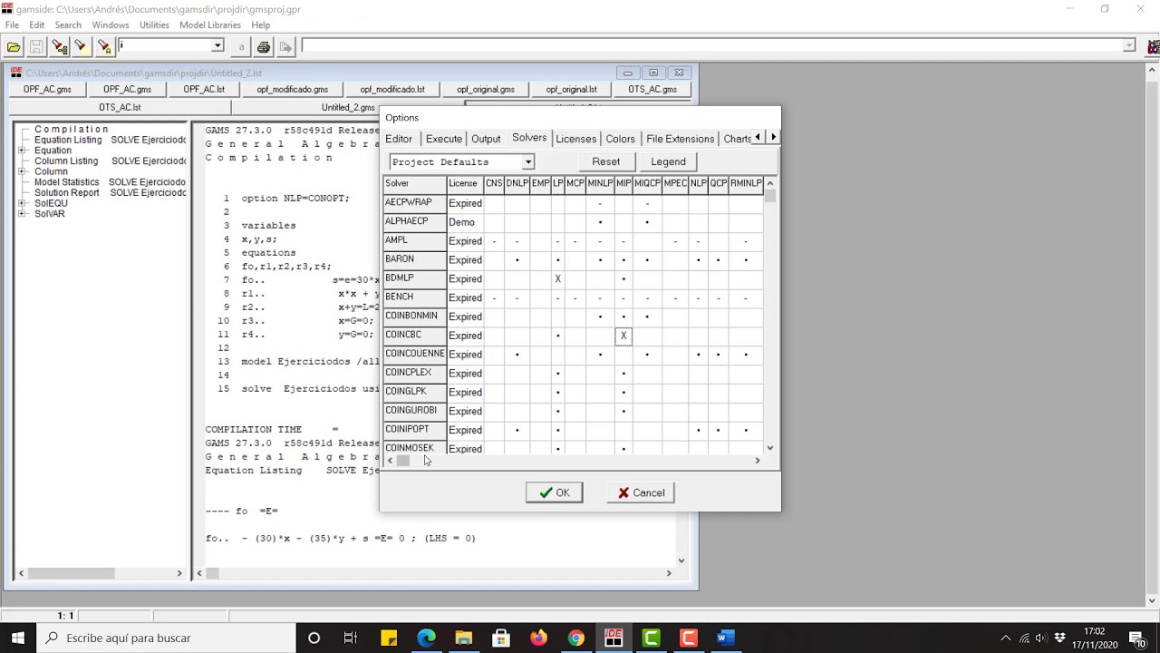 GAMS: Definición de solver y tipos de problemas - YouTube