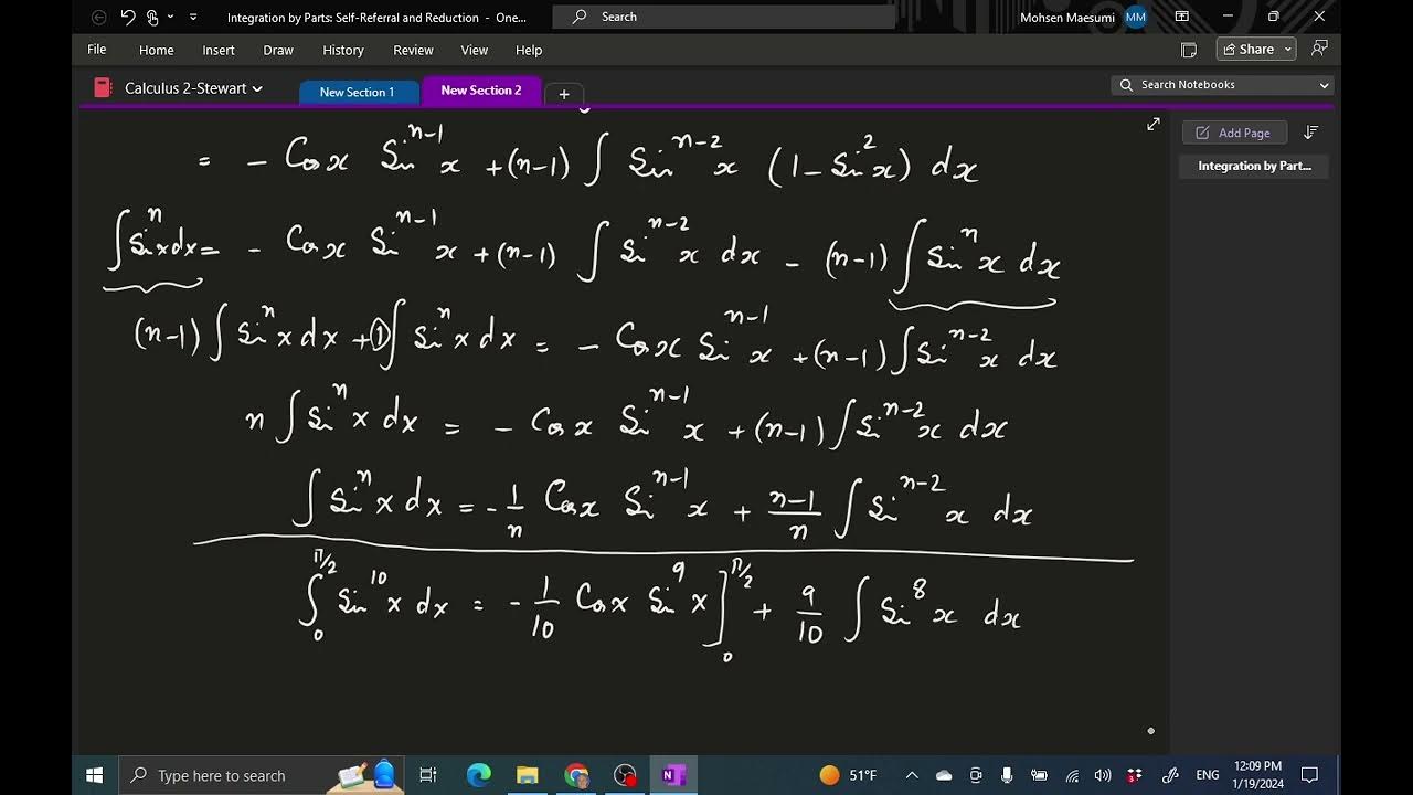 C2-S, Cyclic Integration by Parts with Reduction, Powers of Trig ...