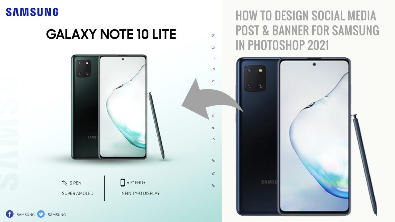 How To Design Social Media Post & Banner For Samsung In Adobe Photoshop ...