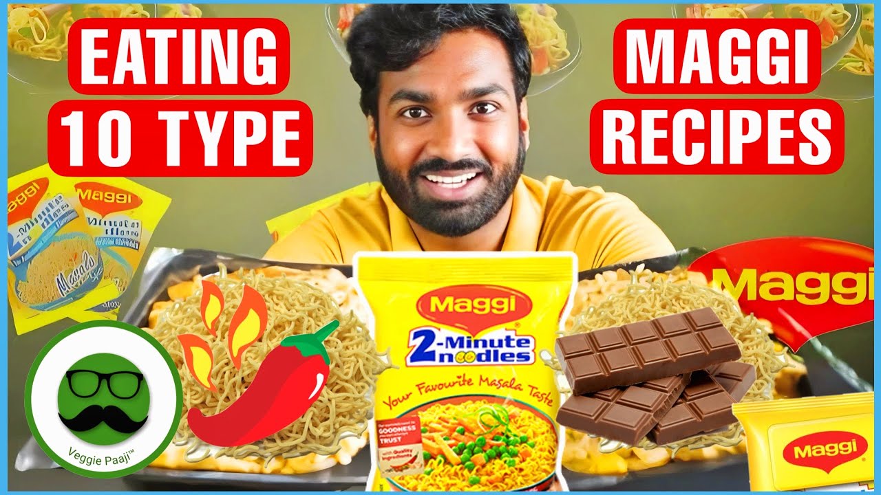 Eating 10 Types of Maggi Recipe Food Challenge | Veggie Paaji - YouTube