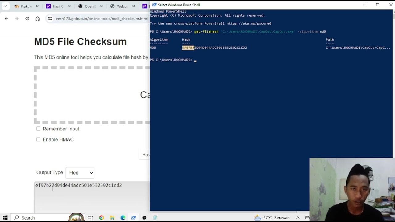 Vidio Tutorial Pengecekan File Checksum Youtube