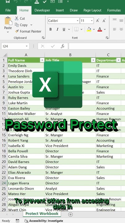 How to Password Protect an Excel Spreadsheet? #shorts #excel #exceltips #exceltutorial - YouTube