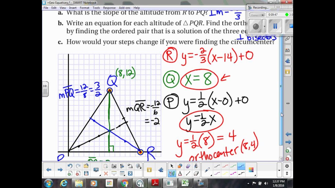Equationss of Triangle Segments - YouTube