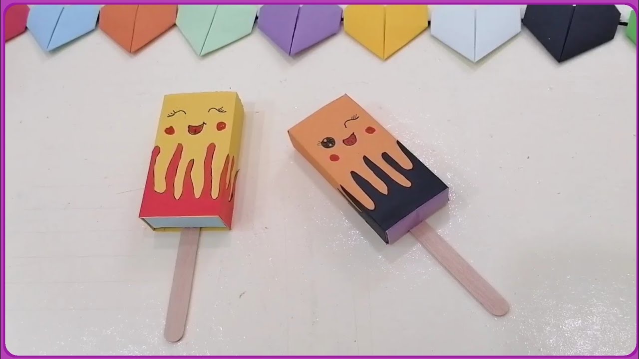 Cajita de regalo de helados | Paleta de papel | DIY ICE CREAM gift box ...