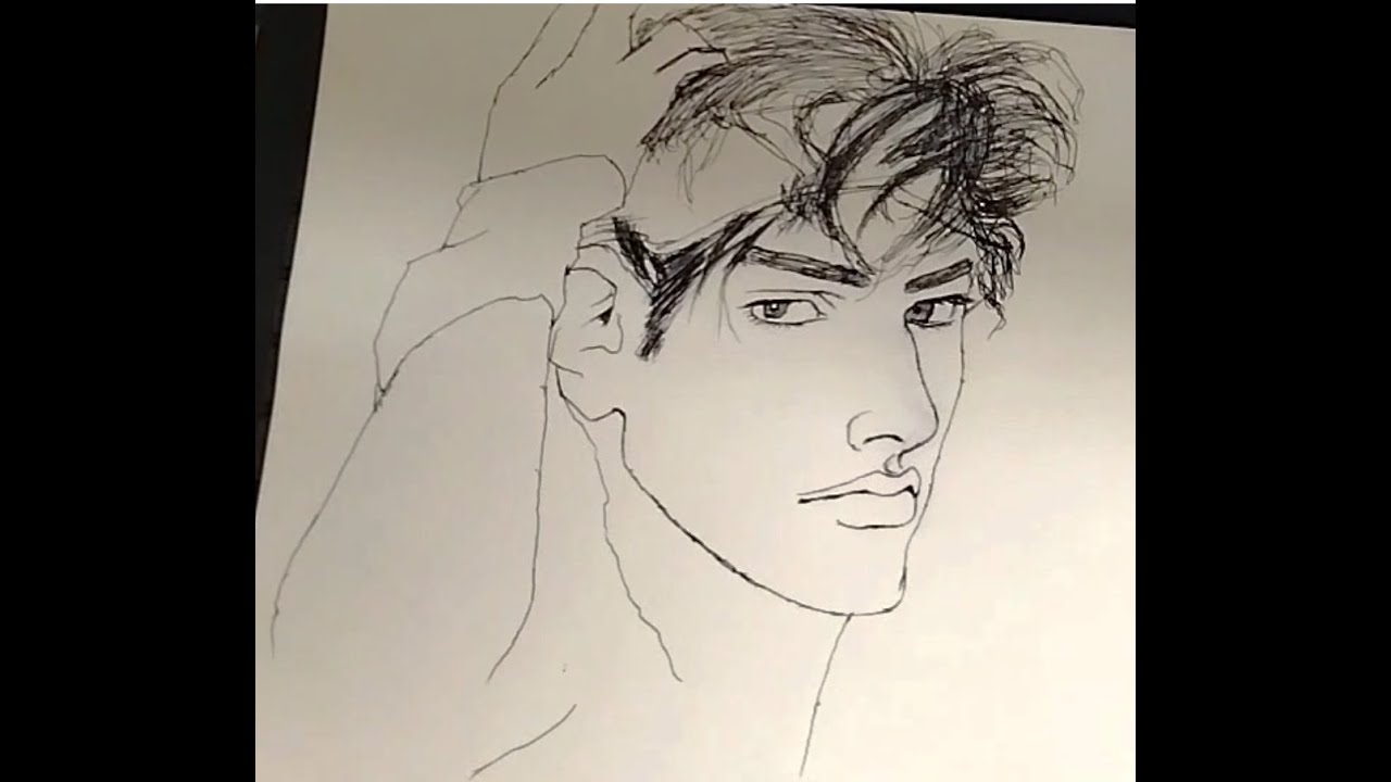how to draw a handsome boy step by step - YouTube