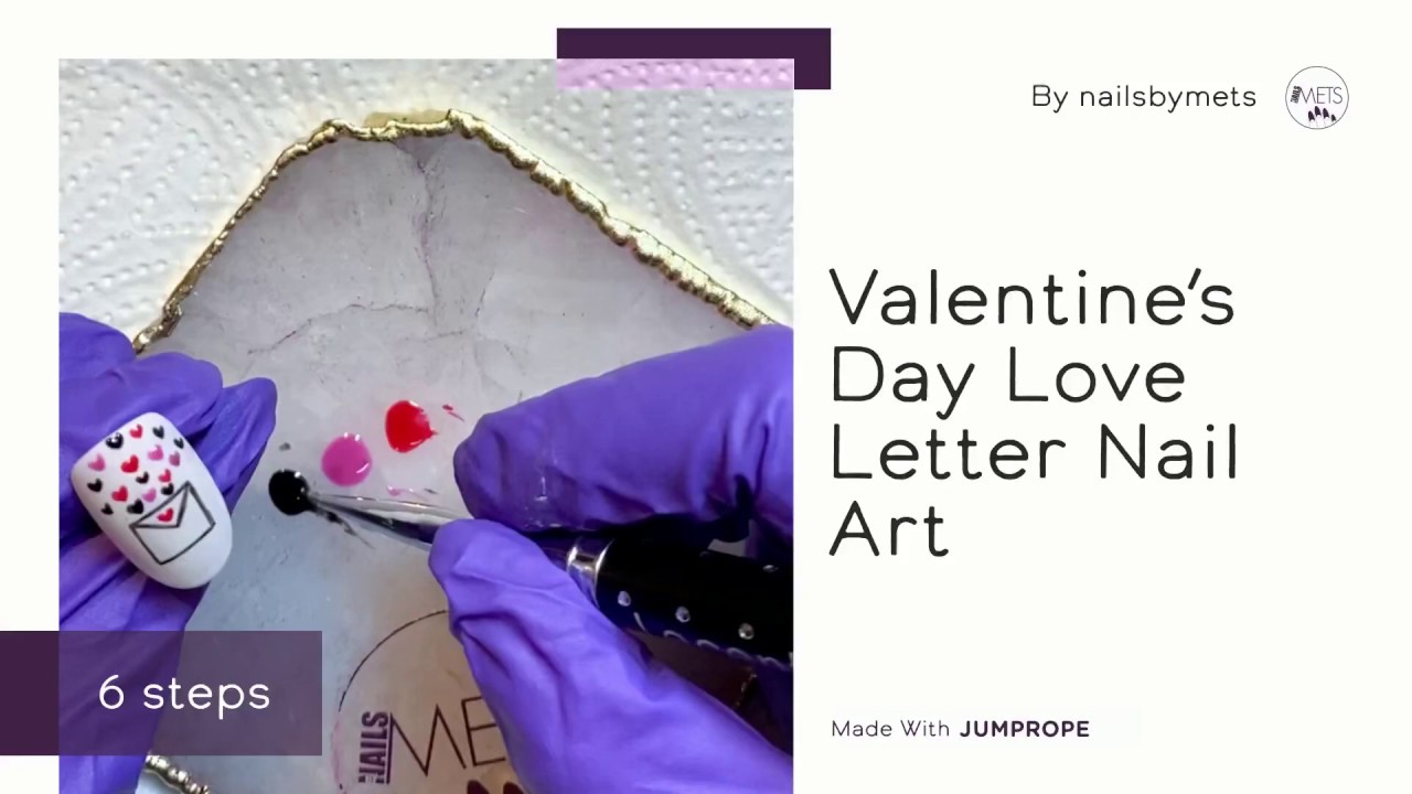 Valentine’s Day Nail Art using CND SHELLAC - Love Letters - YouTube
