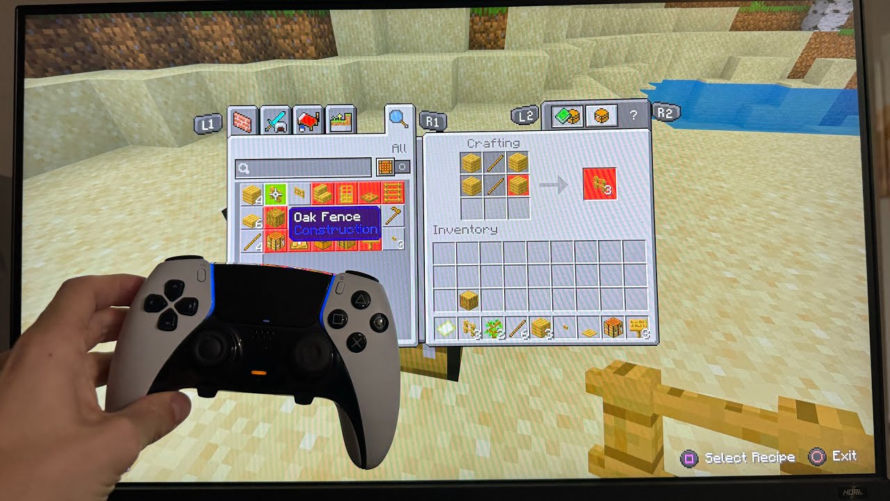 Minecraft Bedrock Edition: How to Craft Wooden Fence Tutorial! (Easy ...