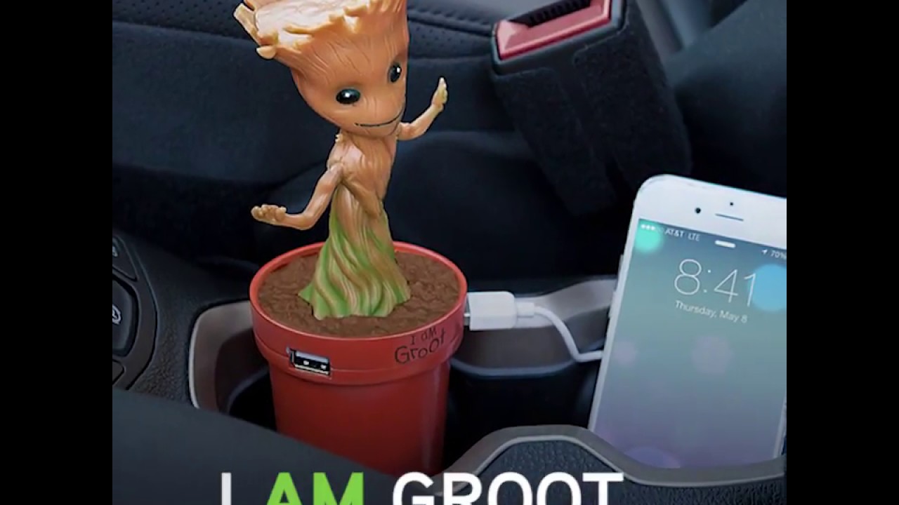 Marvel Groot USB Car Charger from ThinkGeek - YouTube