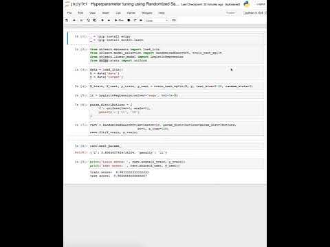 RandomizedSearchCV for hyperparameter tuning - YouTube