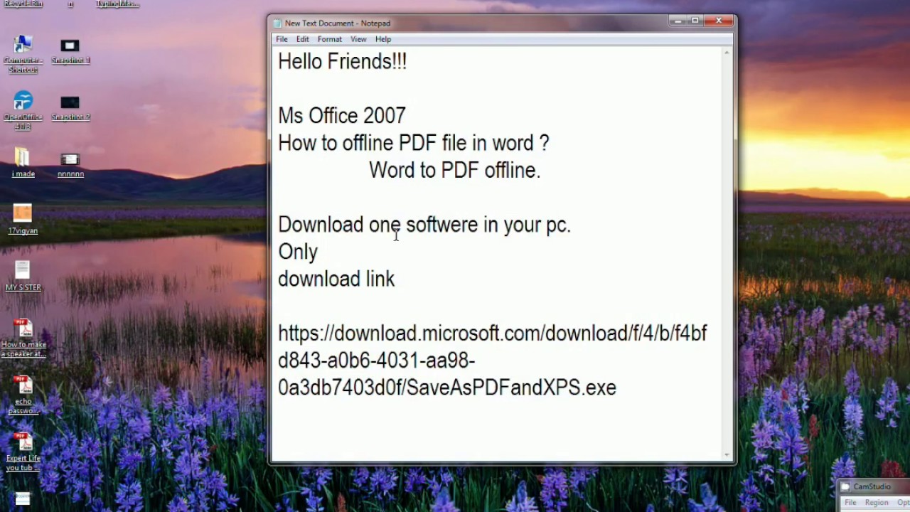 Word to PDF offline ms office 2007..! - YouTube