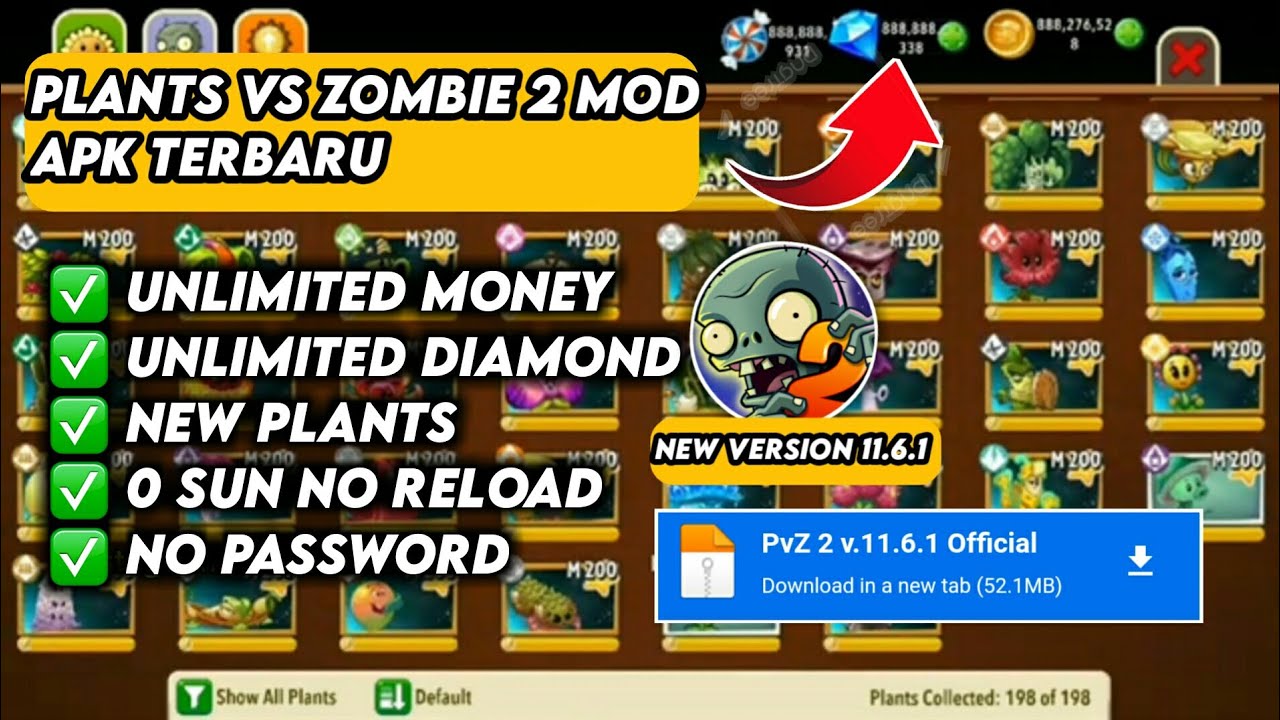 RELEASE Plants vs Zombies 2 Mod Apk | Plants vs Zombie 2 Mod v11.6.1 ...