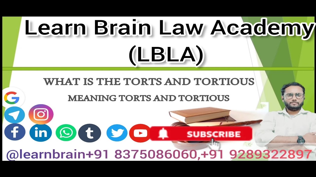 Meaning of torts and tortious, learn brain law Academy | Definition ...