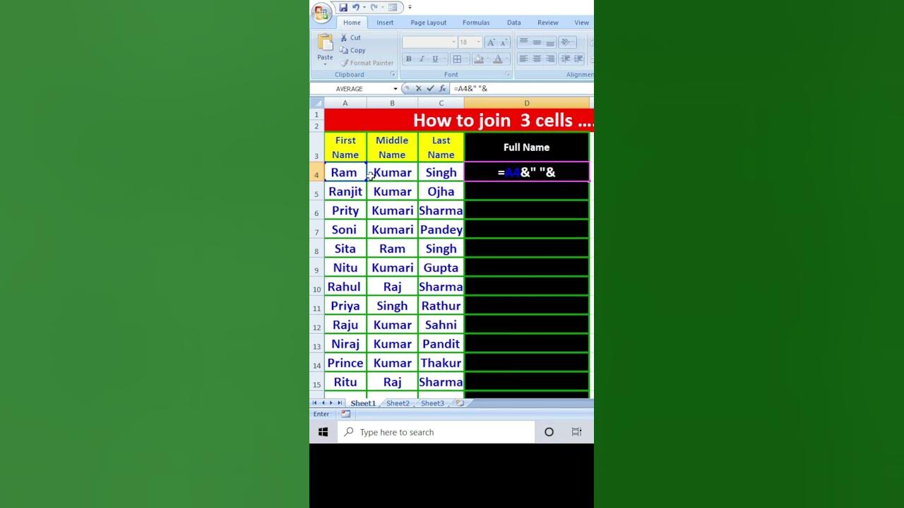 Combine 3 Cells Together In Excel excelshorts shorts excel exceltutorial exceltricks combine-3-cells-together-in-excel-excelshorts-shorts-excel-exceltutorial-exceltricks