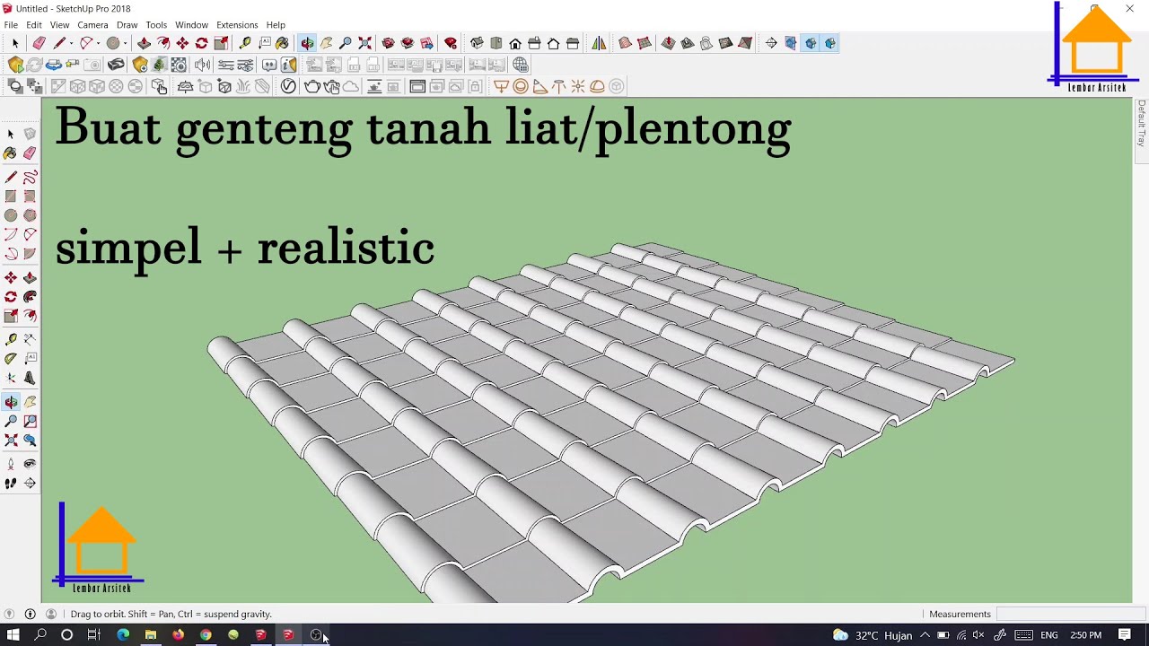 Tutorial Membuat Genteng Realistic Di Sketchup - YouTube