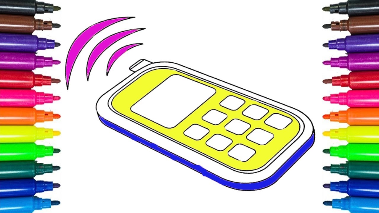 Colorful Mobile Phone Coloring Page for Kids - YouTube